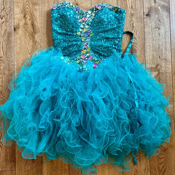 Fiesta | Dresses | Teal 8s90s2000s Vintage Y2k Formal Prom Dress ...